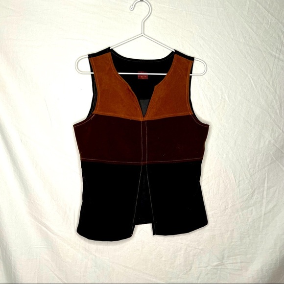 Tops | Vintage Suede Colorblock Top | Poshmark